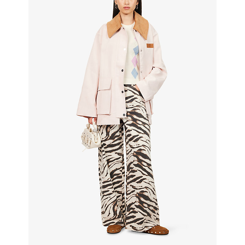 GANNI Ganni Primrose Contrast-Collar Twill Jacket